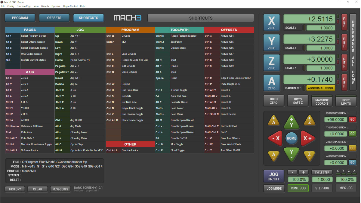 Screen Tela Mach3 DarkScreen | MACH Suporte